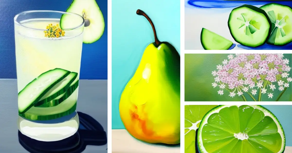 Pear, Elderflower and Cucumber Fizz - Mighty Mocktail